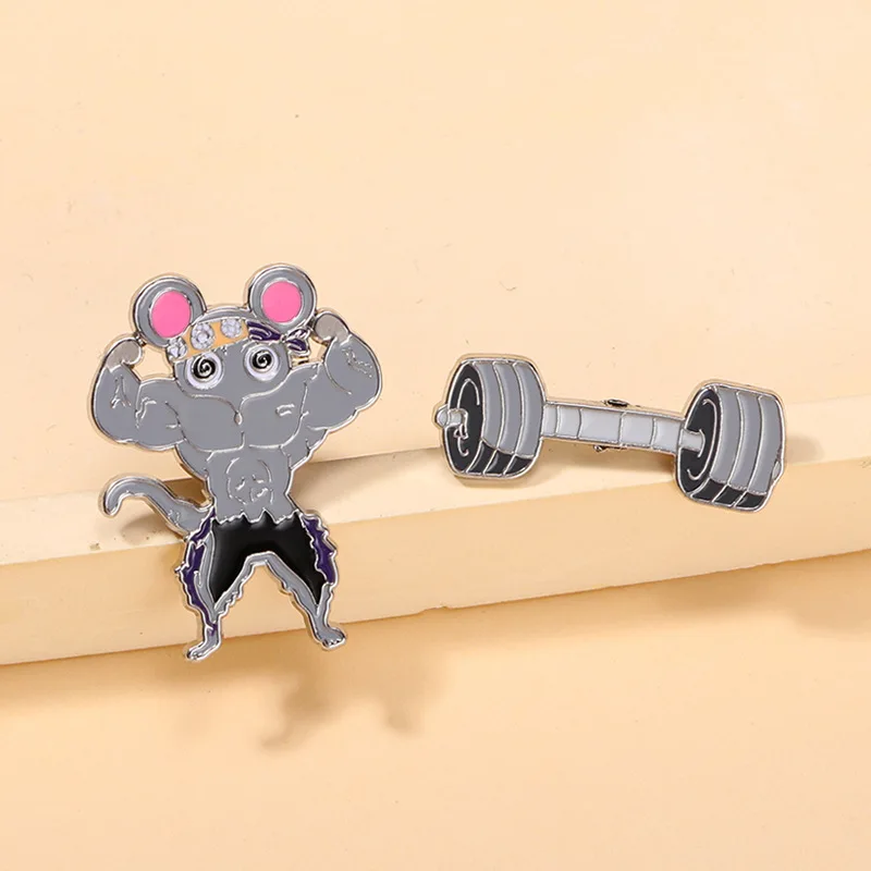 Funny-Cartoon-Mouse-Enamel-Brooch-Creative-Animal-Fitness-Muscle-Male ...