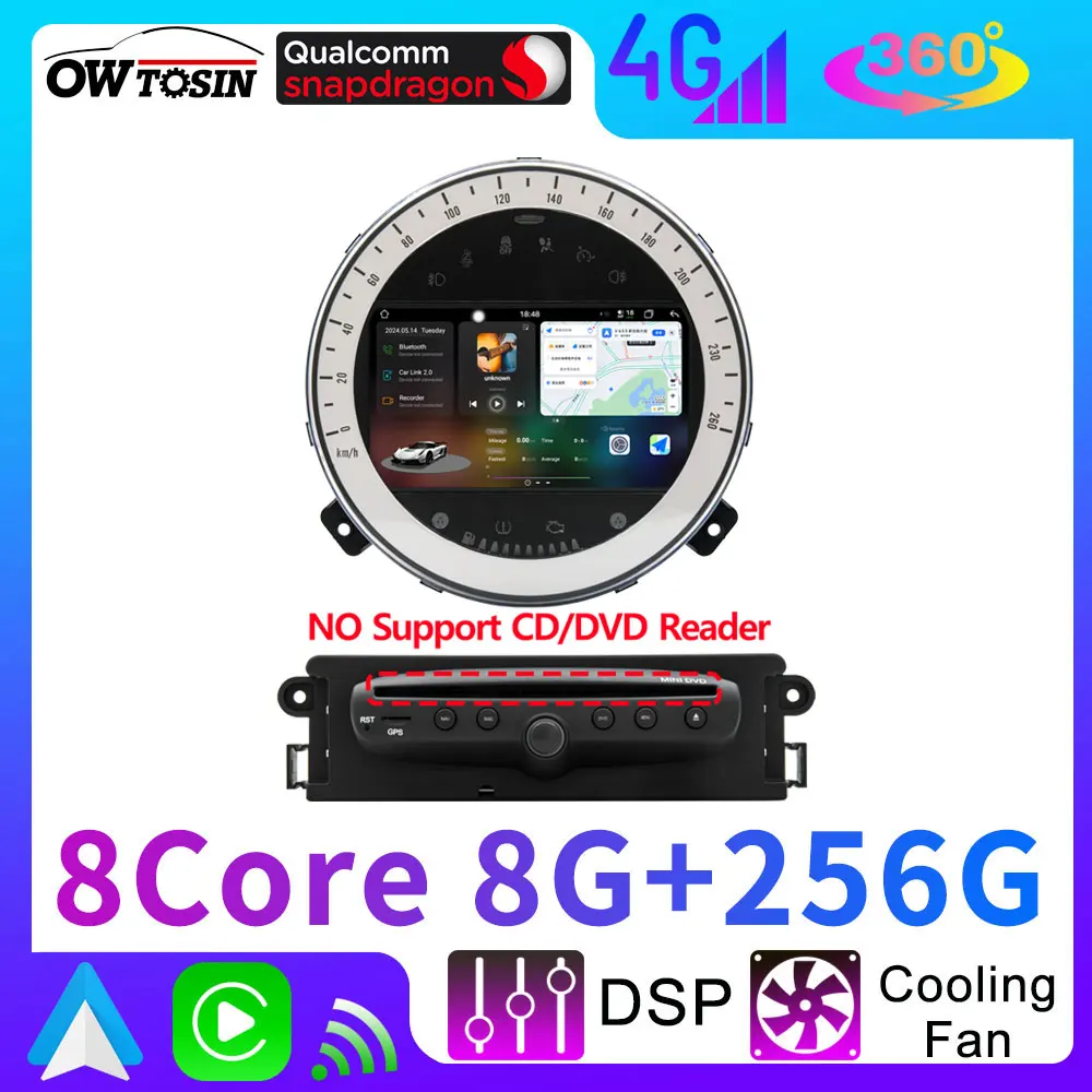 12G-256G-Android-13-Car-Multimedia-GPS-Radio-For-Mini-Cooper-R55-R56 ...