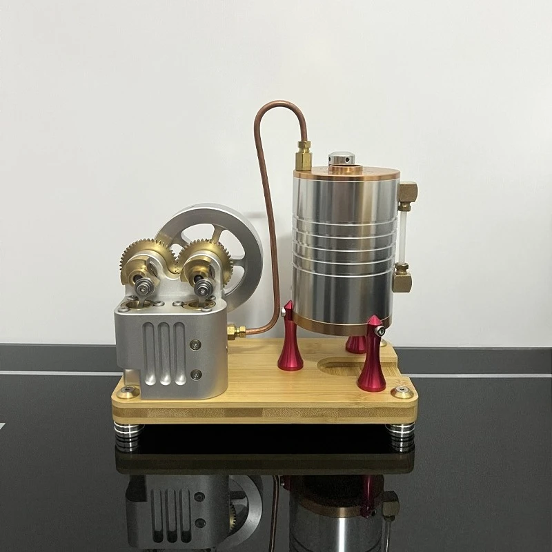 K007 Vertical Steam Engine Set Precision Large Cylinder Heating Boiler ...
