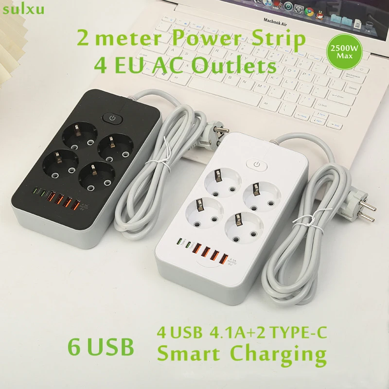 European-power-socket-4AC-Outlets-and-6USB-with-Type-C-Charging-port ...