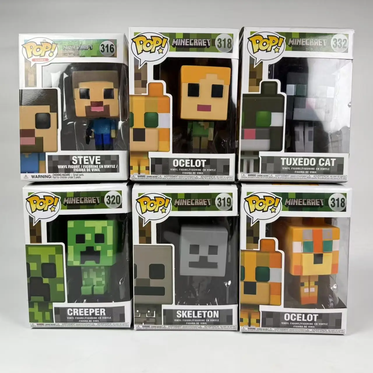 Figura Funko Pop Minecraft Steve Creeper Ocelot Cat Fear en Caja ...
