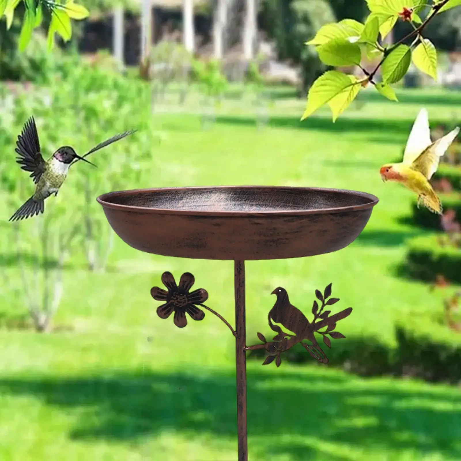 Bird Feeder Tray with Stake, Garden Feeding Station ,Porch Water Bowl ...