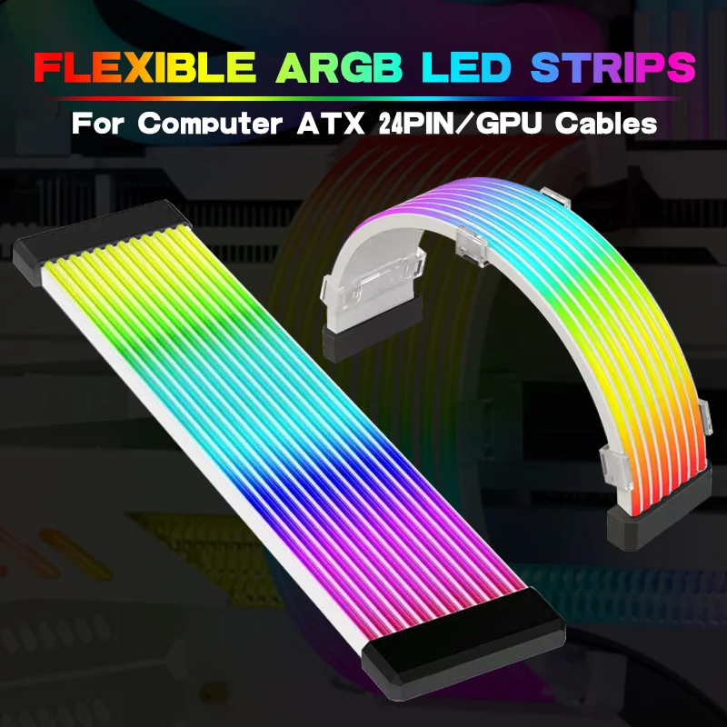 Jumpeak-Flexible-RGB-LED-Light-Strip-Bar-ARGB-Board-Cover-For-Computer ...