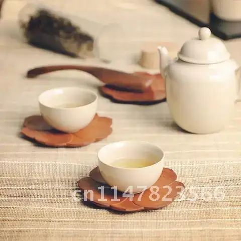 Wooden-Coasters-Chinese-Style-Round-Drink-Mat-Heat-Resistant-Cup-Pad ...