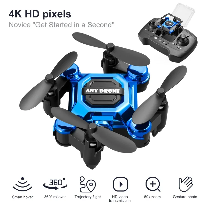 4K Camera HD RC Drone Fold Remote Control Mini Quadcopter Smart ...