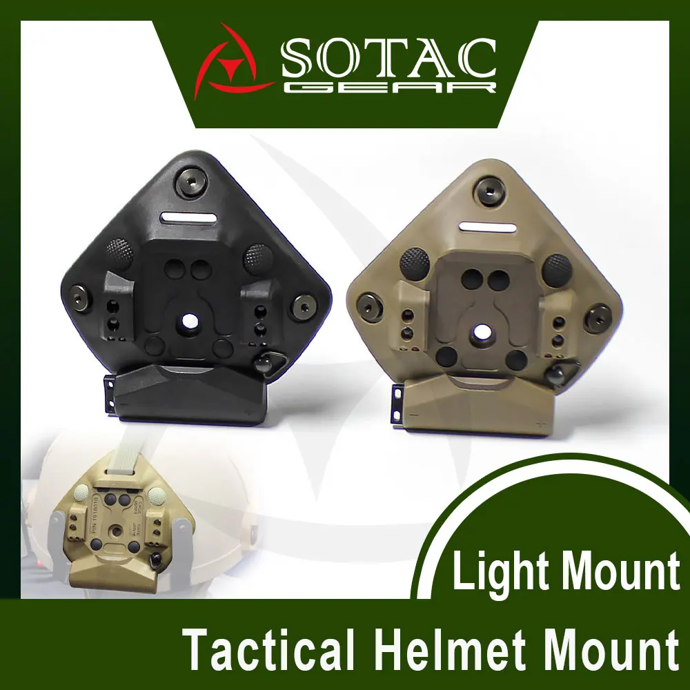 Tactical-Universal-Shroud-NVG-Helmet-Light-Mount-with-Red-Blue-IR-LED ...