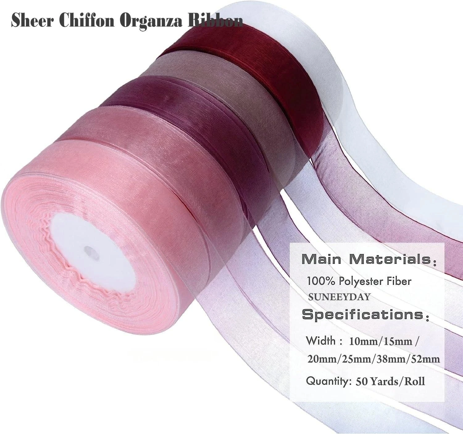 50-Yards-Sheer-Chiffon-Ribbon-Organza-Lace-Ribbons-For-DIY-Crafts ...
