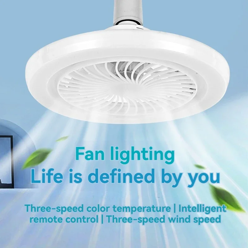 LED Aromatherapy Fan Light with Remote Control, E27 Ceiling Fan for ...