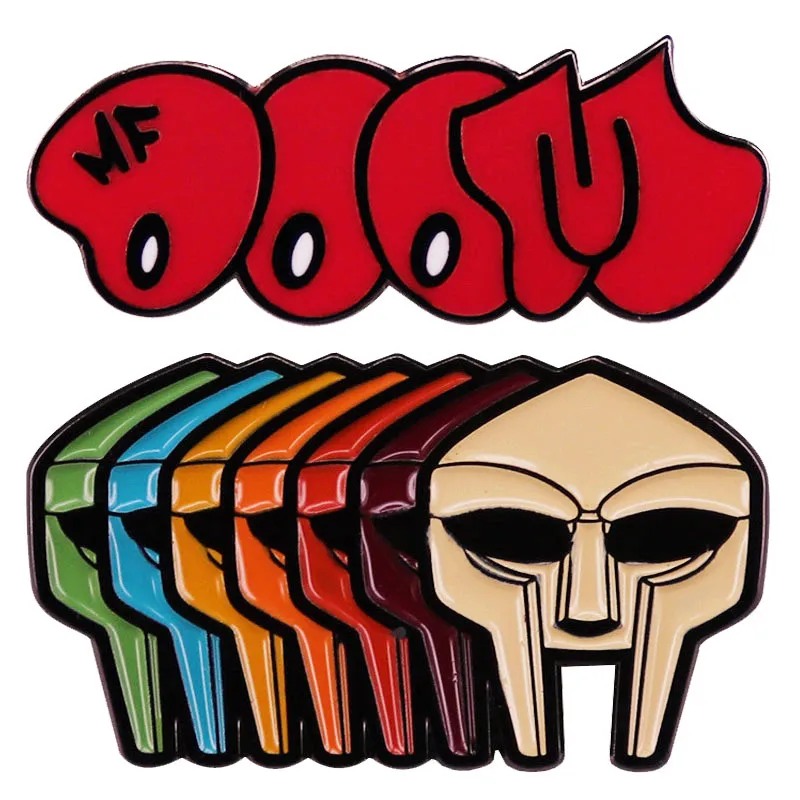 KMD Jay Dee Rainbow MF DOOM Pin, broche de esmalte, insignias de Metal de aleación, alfileres de ...