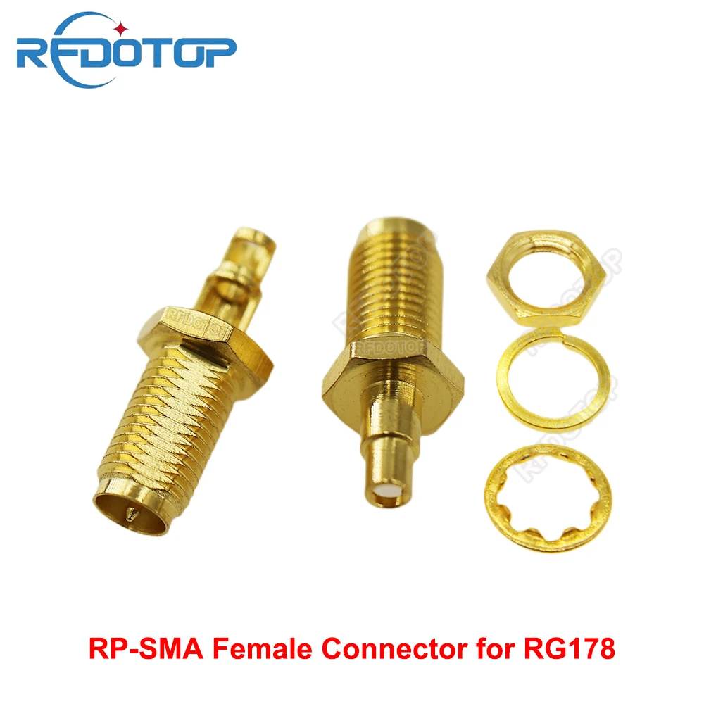 10PCS-RP-SMA-Female-Jack-Bulkhead-Sold-Straight-RF-Coaxi-Connector-for ...