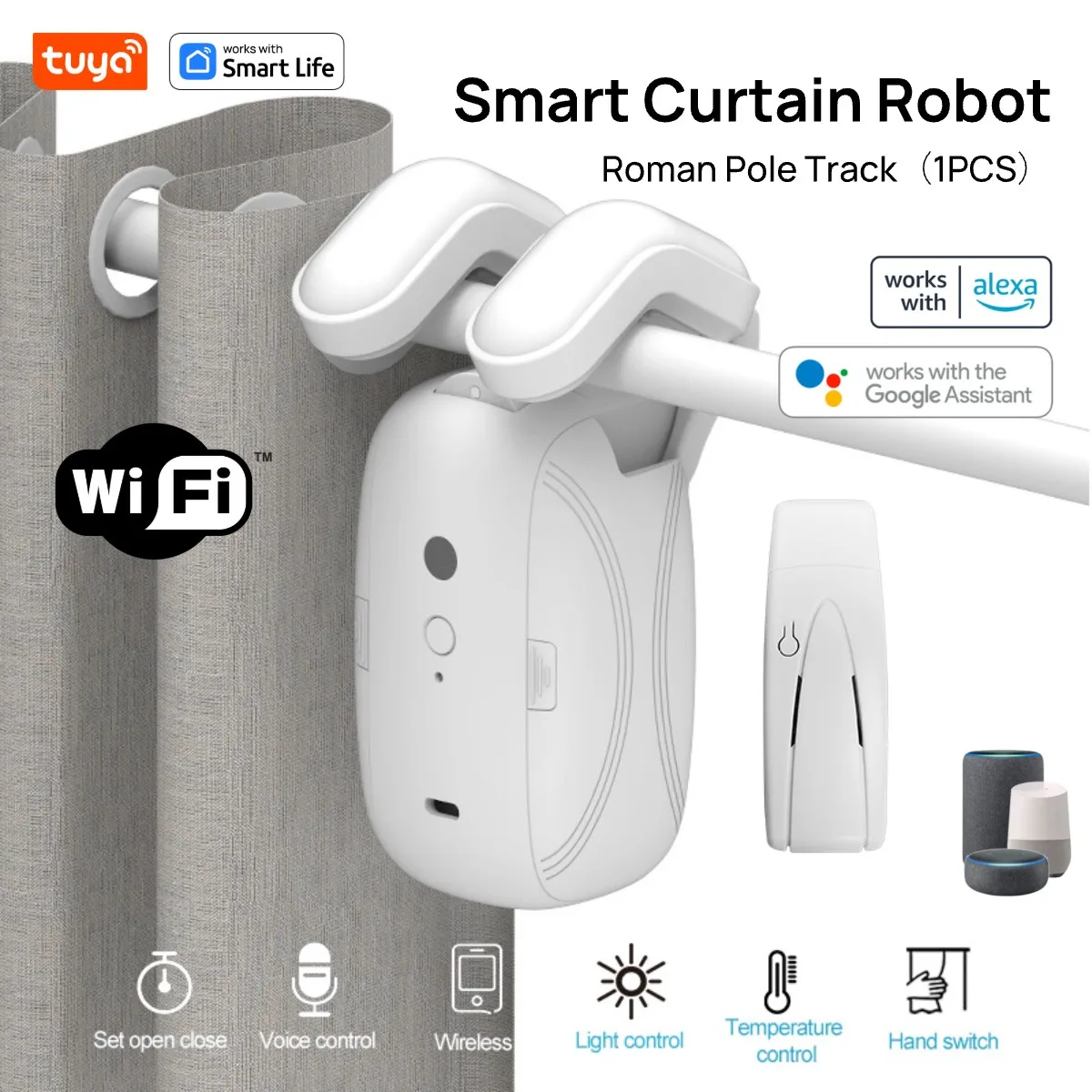 1PCS-Tuya-Smart-WiFi-Curtain-Robot-1PCS-with-Hub-for-Roman-Rod-Track ...