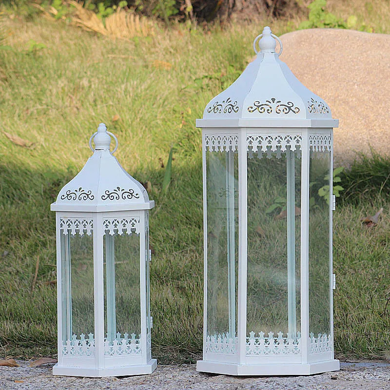 Windproof-White-Luxury-Candle-Holder-Glass-Outdoor-Minimalist-Large ...