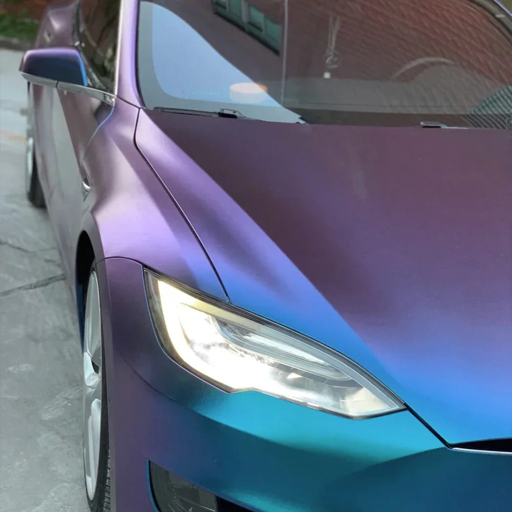 Matte Diamond Purple&Blue Car Sticker Wrapping Vinyl Film Color Change ...