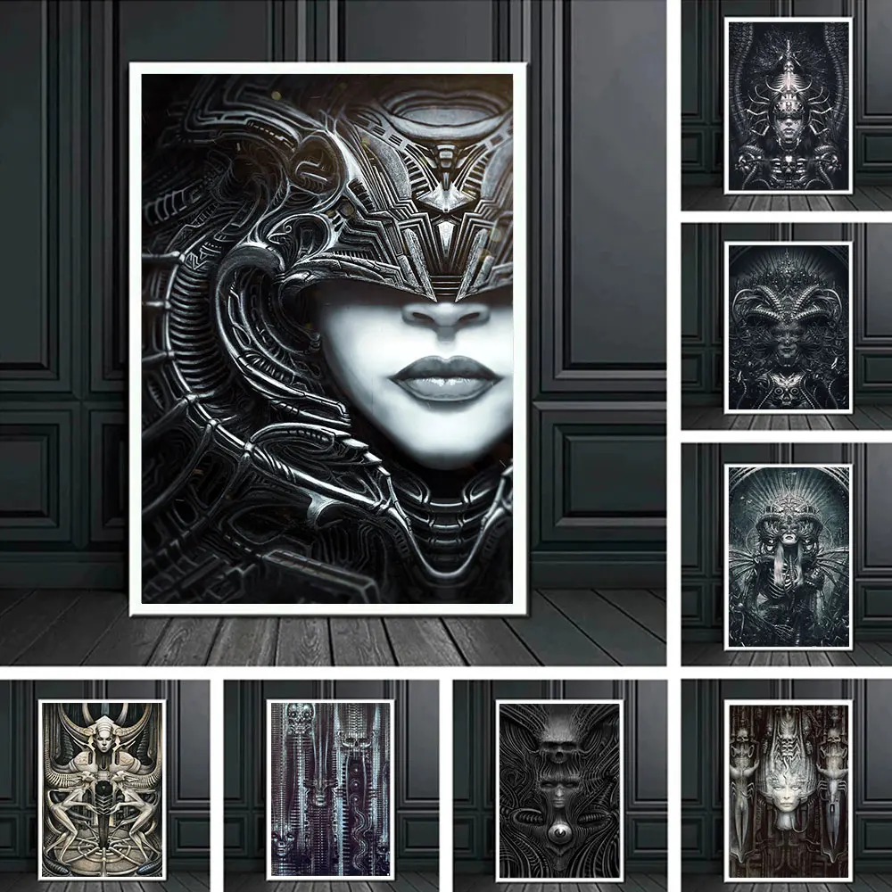 Alien Horror Hr Giger Li II Abstract Posters and Print Canvas Painting ...