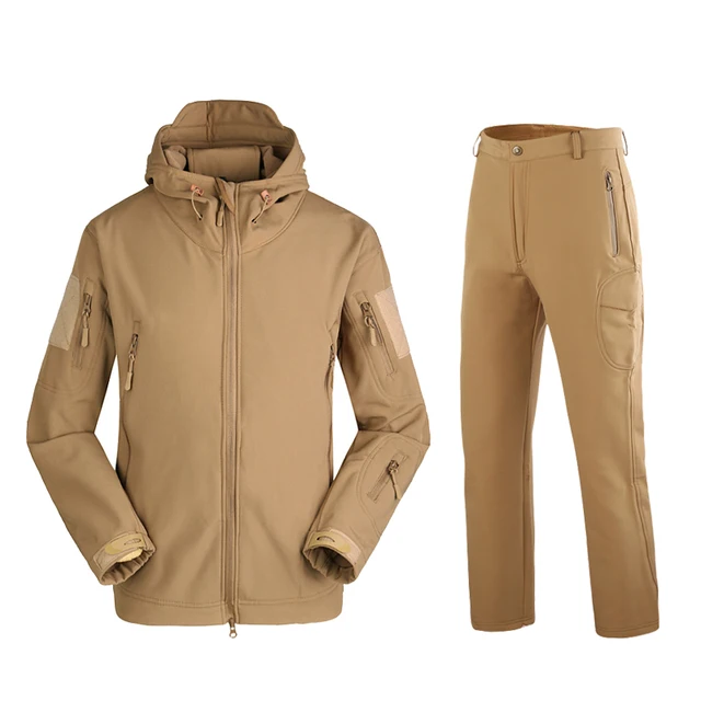 Military Camo Shark Skin Soft Shell Tactical Suits Winter Autumn ...