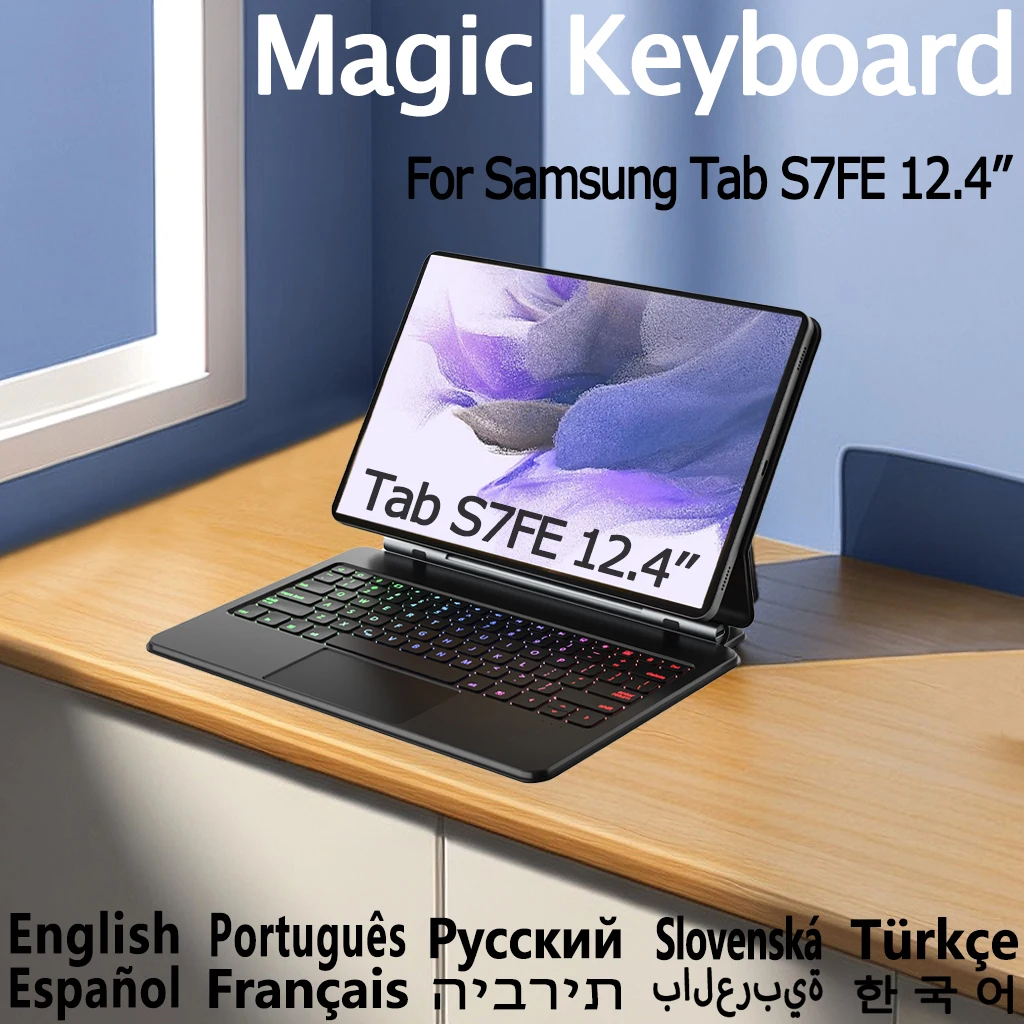 Teclado-m-gico-para-Samsung-Galaxy-Tab-S7-FE-12-4-pulgadas-SM-T730-SM ...