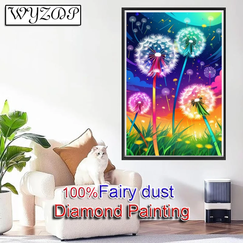 100% Fairy Dust Diamond Painting Kits Dandelion Square Mosaic ...