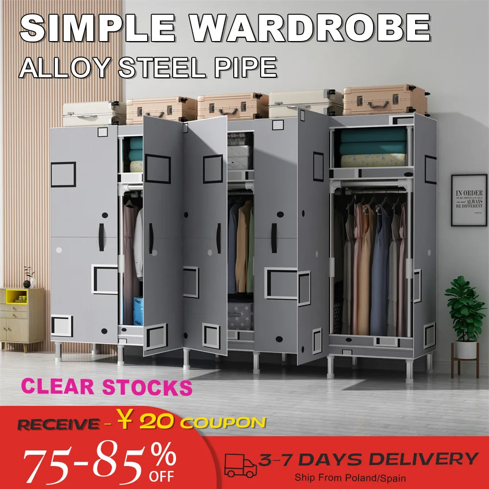 LEEGOHOME-Wardrobes-Closet-Cloth-Bedroom-Furniture-85-125-166 ...
