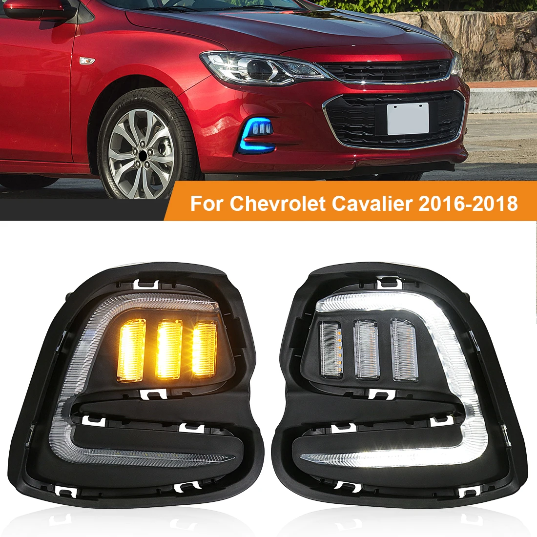Led-DRL-For-Chevrolet-Cavalier-2016-2017-2018-2019-Daytime-Running ...