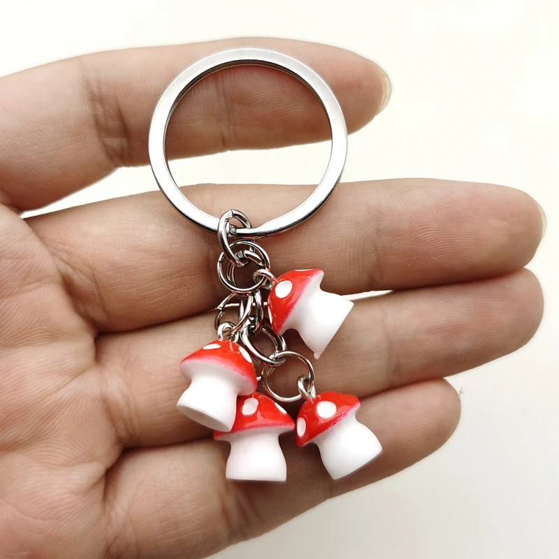 Cute-Cartoon-Mushroom-Keychain-Resin-PendantKeychain-Color-Mushrooms ...