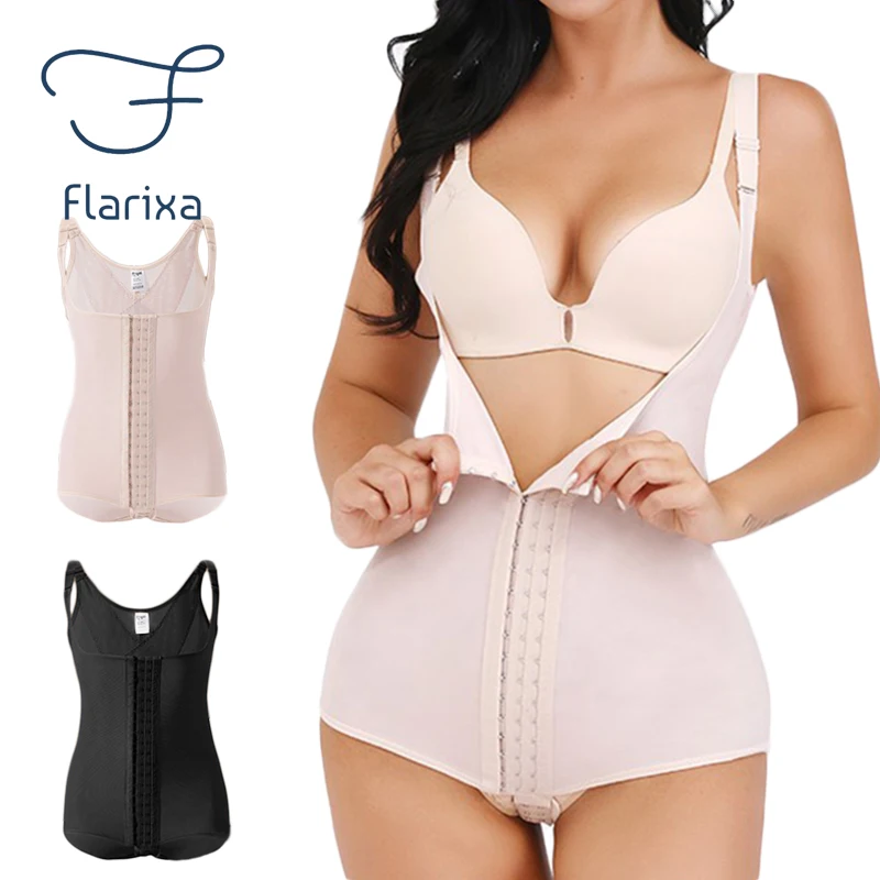 Flarixa 여성용 솔리드 쉐이핑 조끼 바디 수트 배 컨트롤 엉덩이 리프팅 오픈 바스트 바디 셰이퍼 배 슬리밍 속옷