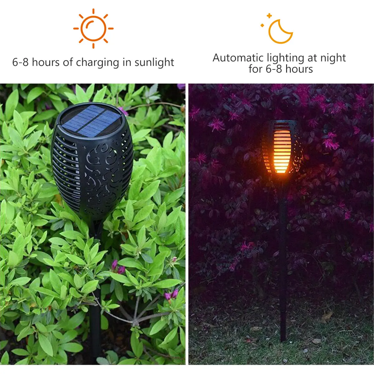 Solar Pathway Lights - Flickering Flame & RGB Modes, IP65 - verloop.io