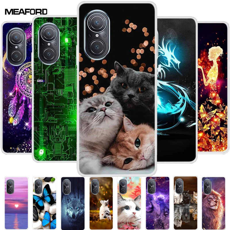 For Huawei nova 9 SE Case Nova9 Clear Soft TPU Silicone Cats Back Cover ...