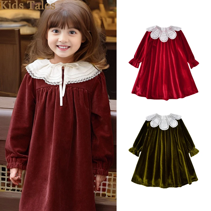 2025 Spring Kids Girl Clothes Children Dresses For Girls Party Gold ...