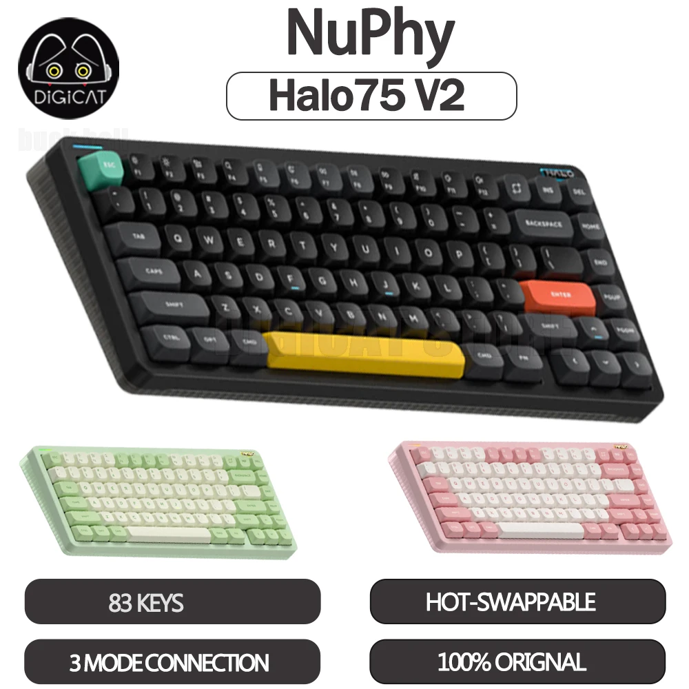 New-Nuphy-Halo75-V2-Mechanical-Keyboard-81Key-3Mode-USB-2-4G-Bluetooth ...
