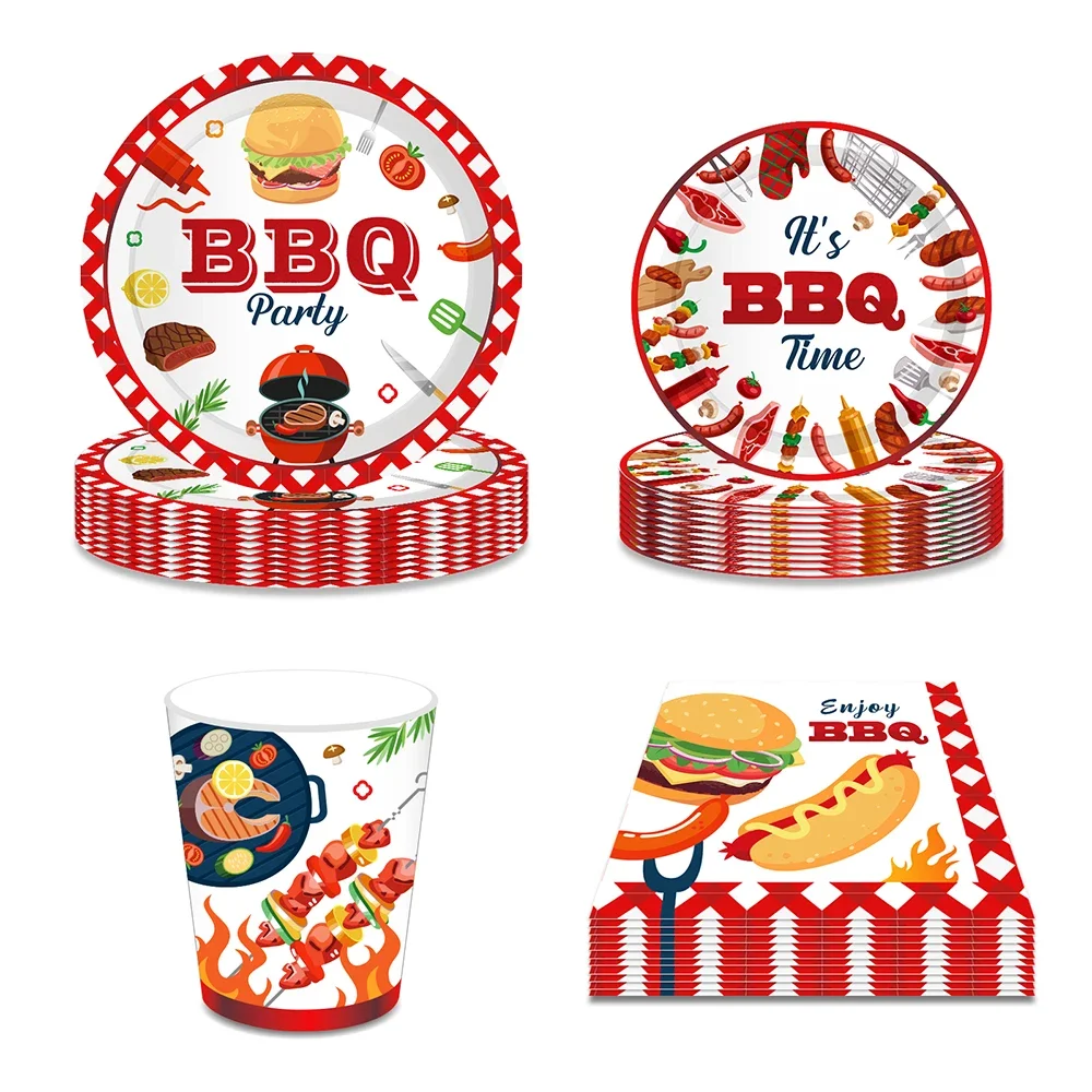 Hot-Outdoor-Camping-Barbecue-BBQ-Birthday-Party-Paper-Disposable ...