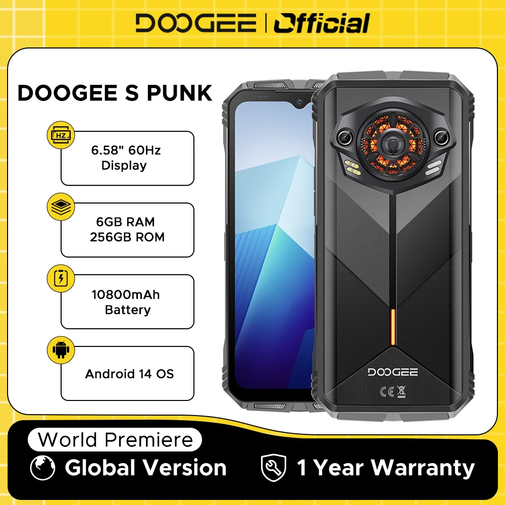 World Premiere DOOGEE S Punk Rugged Phone LED Light Effect 6.58" 60Hz ...