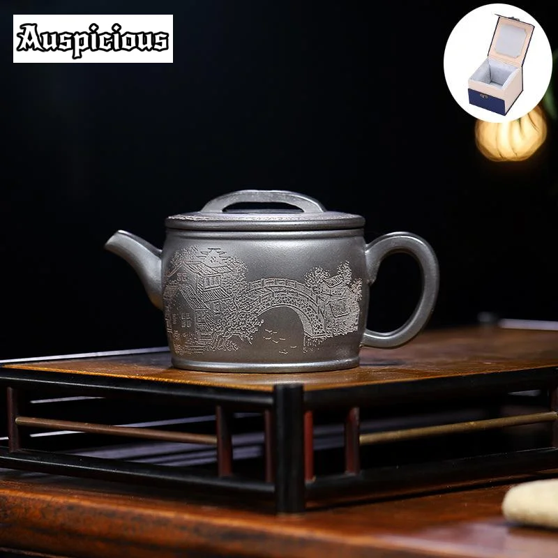 220-240ml-Yixing-Purple-Clay-Tea-Pot-Handmade-Raw-Ore-Black-Mud-Teapots ...