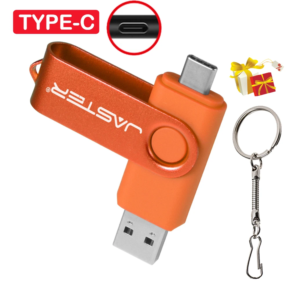 TYPE-C 3.0 USB flash drive Black Rotatable Pen drive Metal with key ...