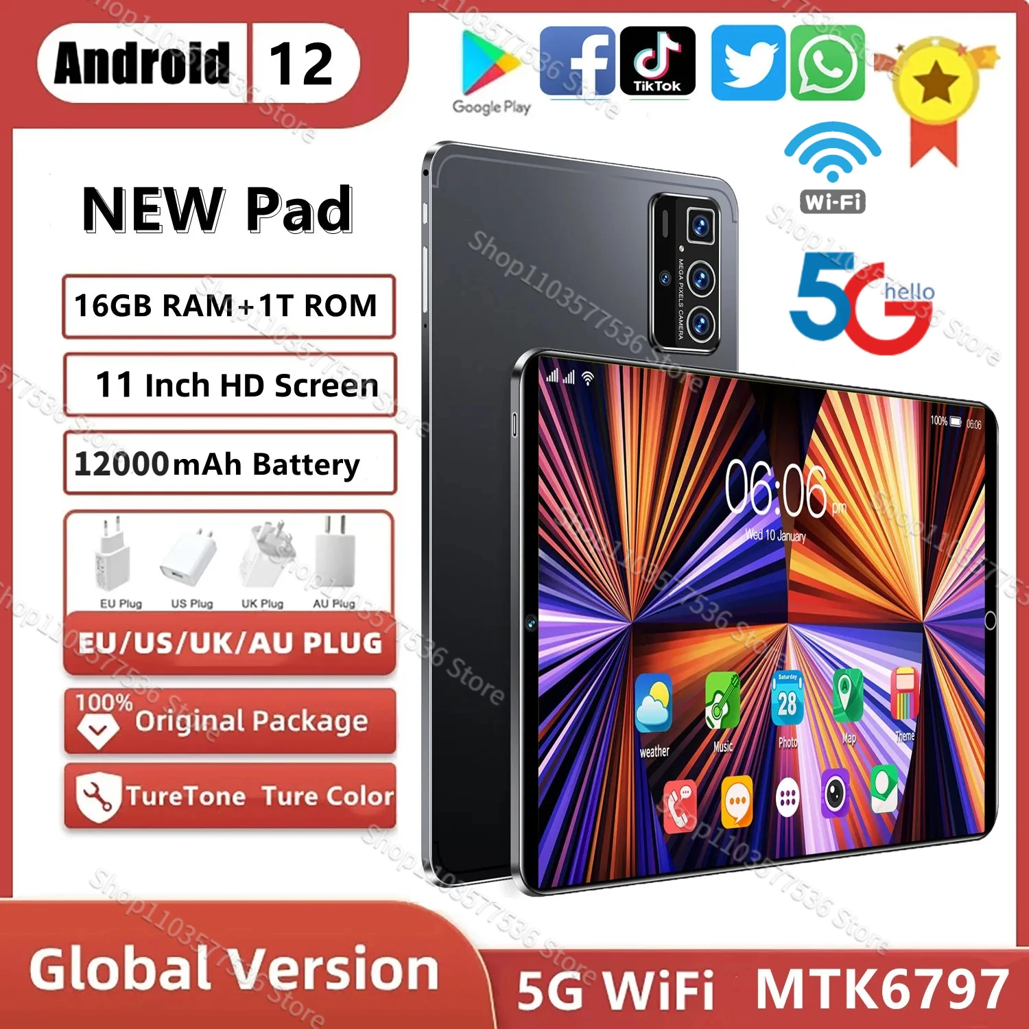 Tablet-PC-Android-13-Ipad-Vers-o-Global-16GB-1T-Dual-SIM-10-Core-GPS ...