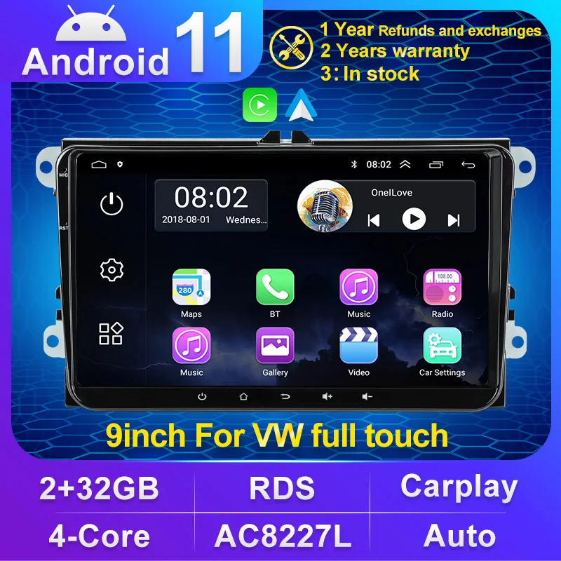 Carplay 2gbram+ 32gbrom Car Multimedia Player For Vw/volkswagen/golf ...