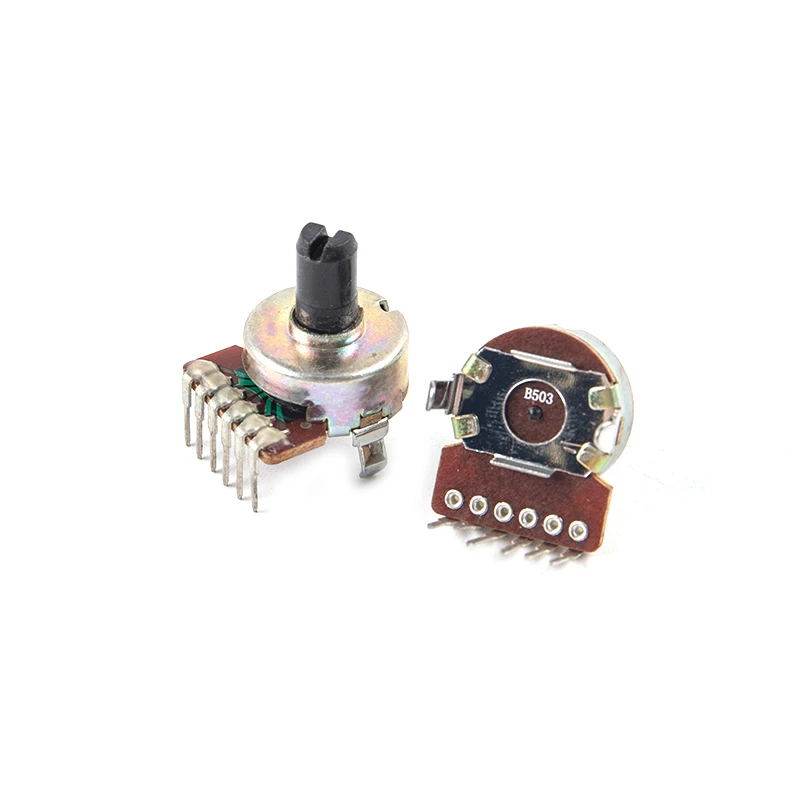 2Pcs Type 161 Semi-Circular Shaft B503 10mm Shank Potentiometer 6-pin ...