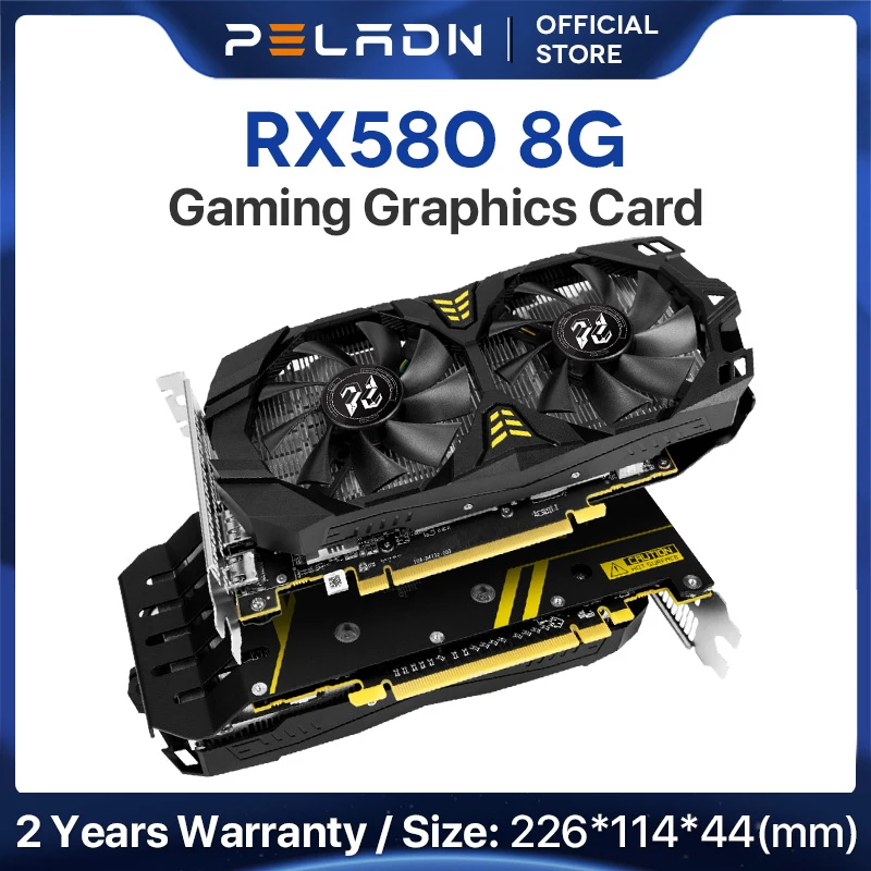 PELADN-Graphics-Cards-RX-580-8GB-GDDR5-GPU-Mining-Shaders-2048-Unified ...