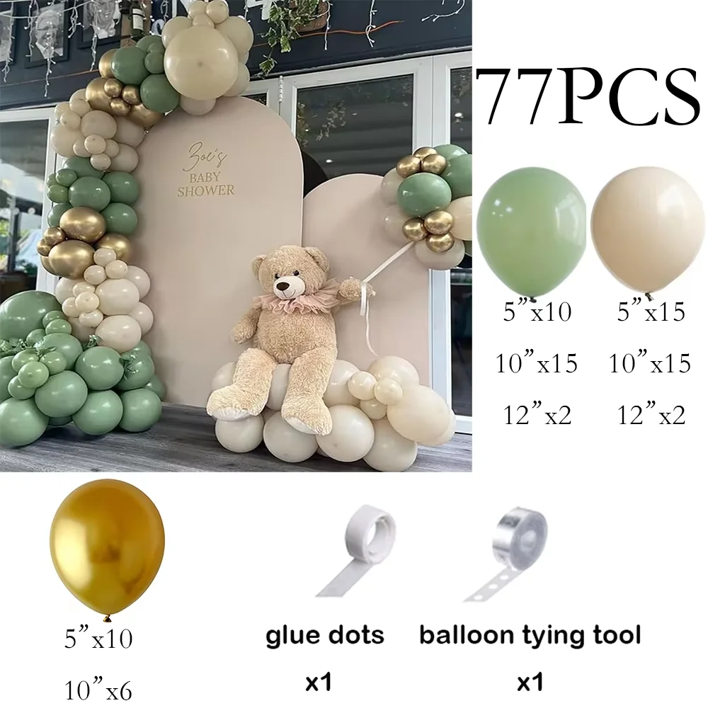 Blue And Green Balloon Arch Dusty Blue Green Balloon Garland Arch Kit ...