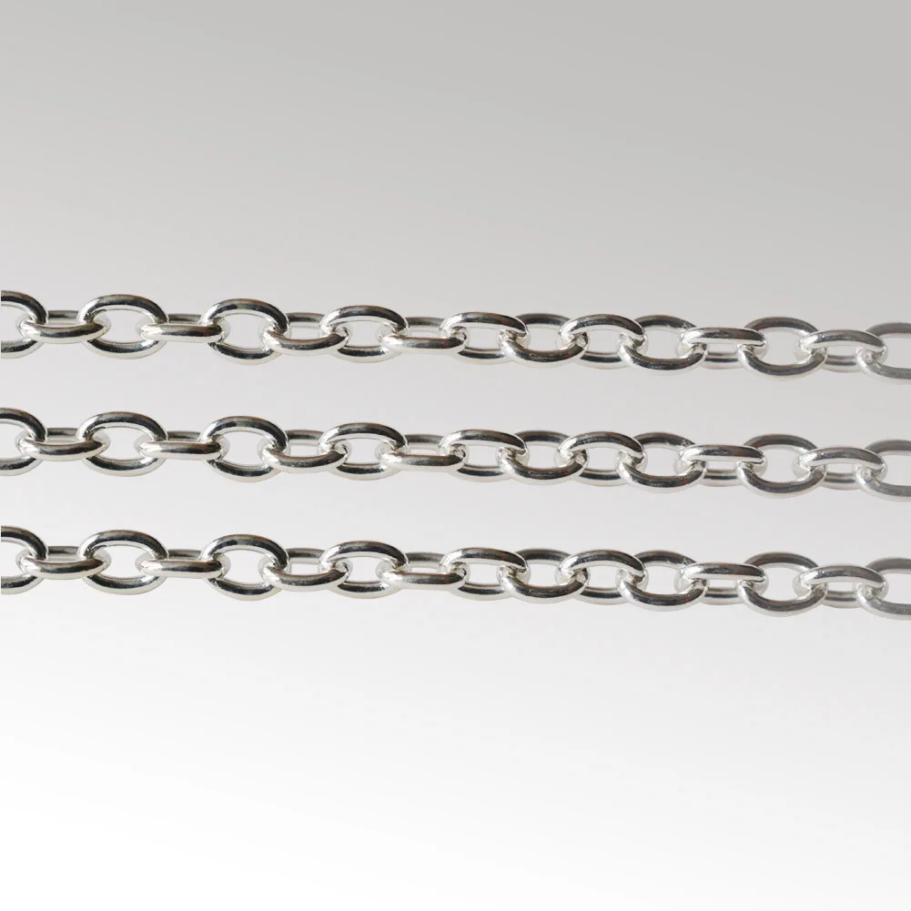 Silver-Chain-for-Jewelry-making-925-Sterling-Silver-Oval-Cable-Chain ...
