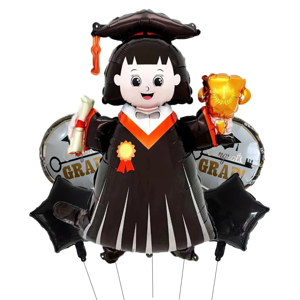 5pcs Doctor Foil Balloons Set Graduated Female Doctor Balloon Class of ...