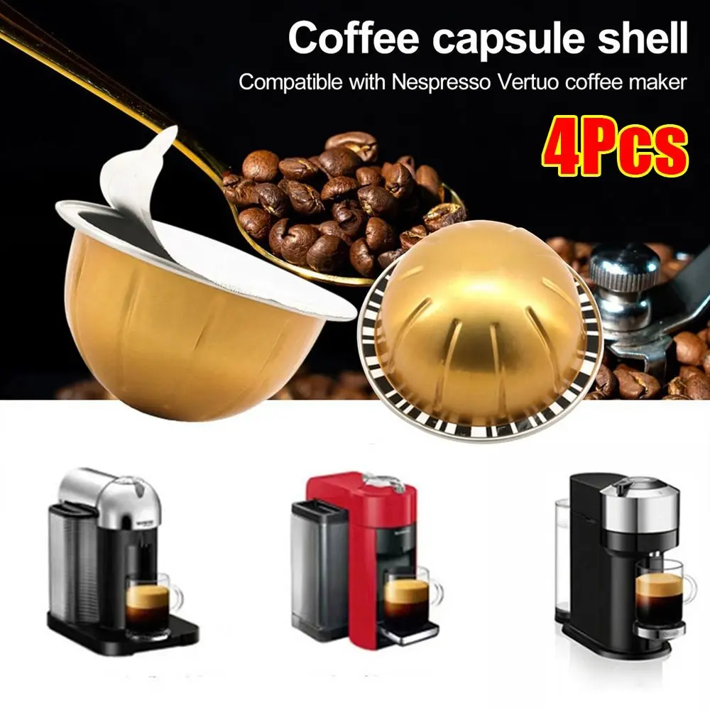 4Pcs Portable Coffee Capsule Shell Reusable 40/80/150/230ml Sealed Tin ...