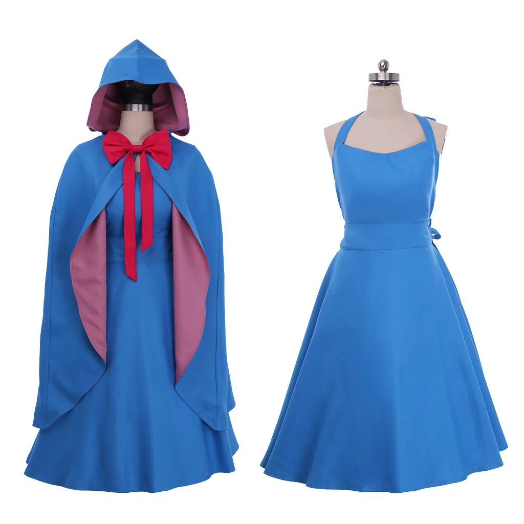 Disfraz-de-hada-madrina-para-mujer-adulta-vestido-azul-con-capa-trajes ...