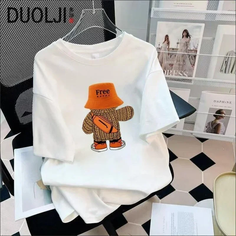 Women-T-Short-Sleeve-Round-Neck-Summer-All-Fashion-Casual-Loose-Half ...