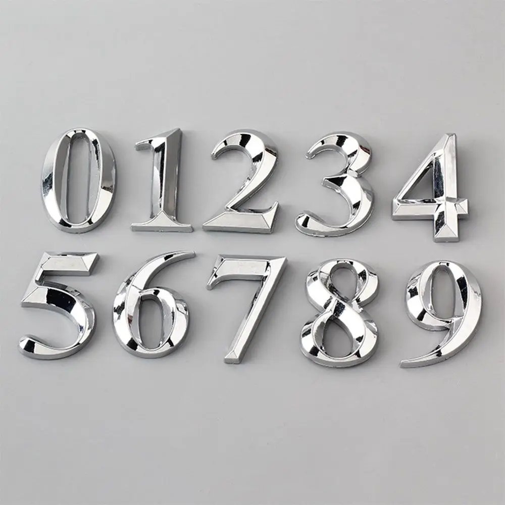 House Number Stickers 3D Self Adhesive Door Plate Sign Digits Apartment ...