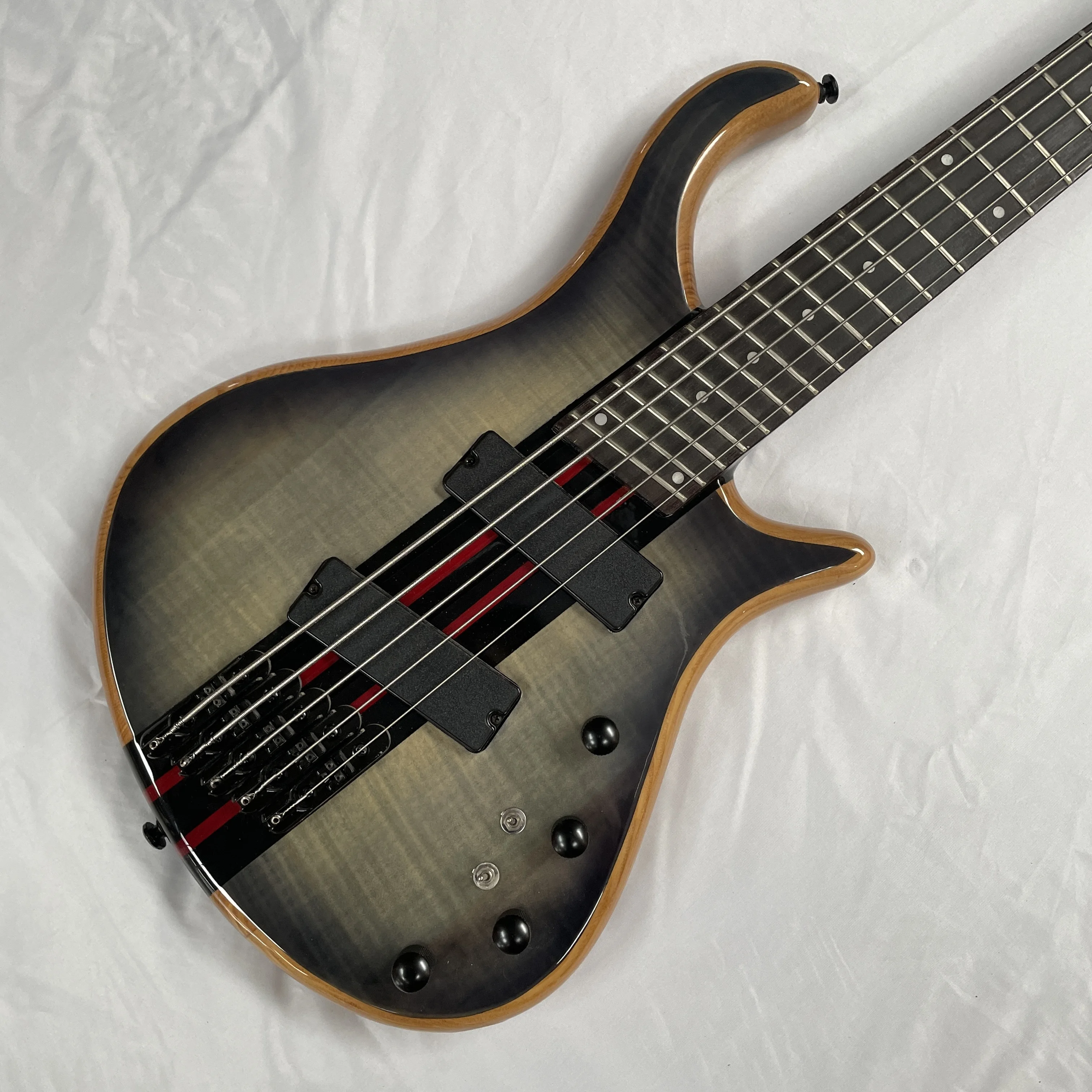 5 string Gray Bass Custom Electric Bass Rare Fast Free Ship Super Long ...