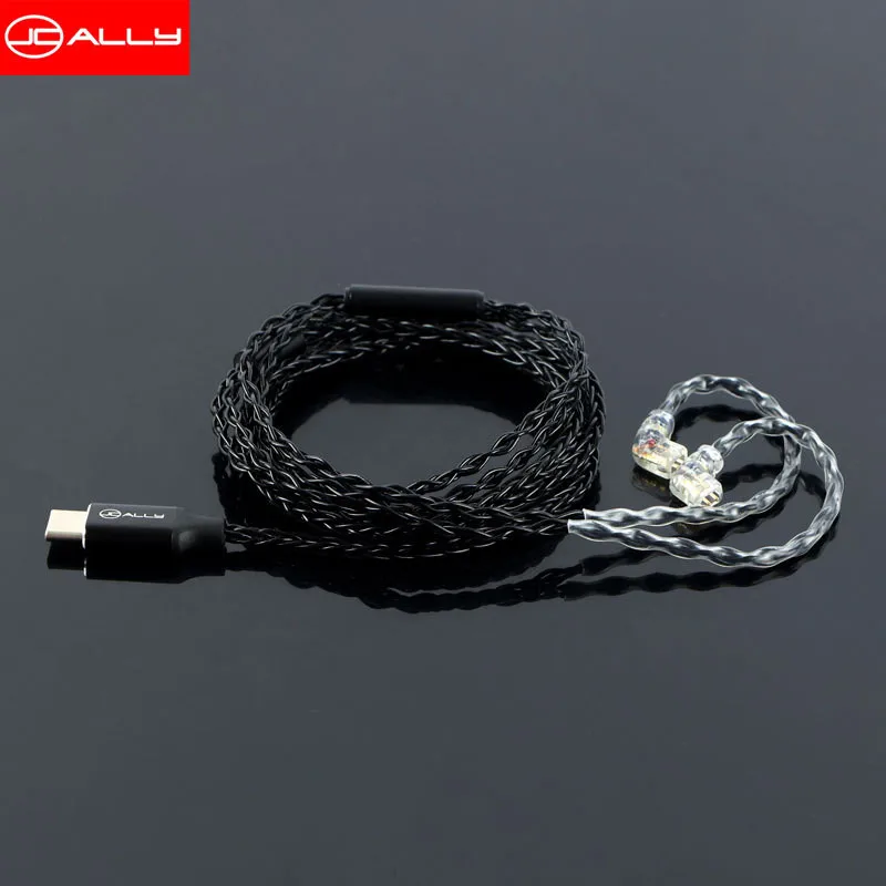Jcally Black Tc08 Silver Plated Type-c Earphone Upgrade Cable With Mic ...