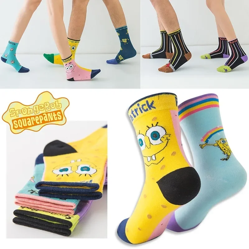 3-Pairs-SpongeBob-Socks-Cartoon-Cotton-Men-Women-Anime-Skateboard ...