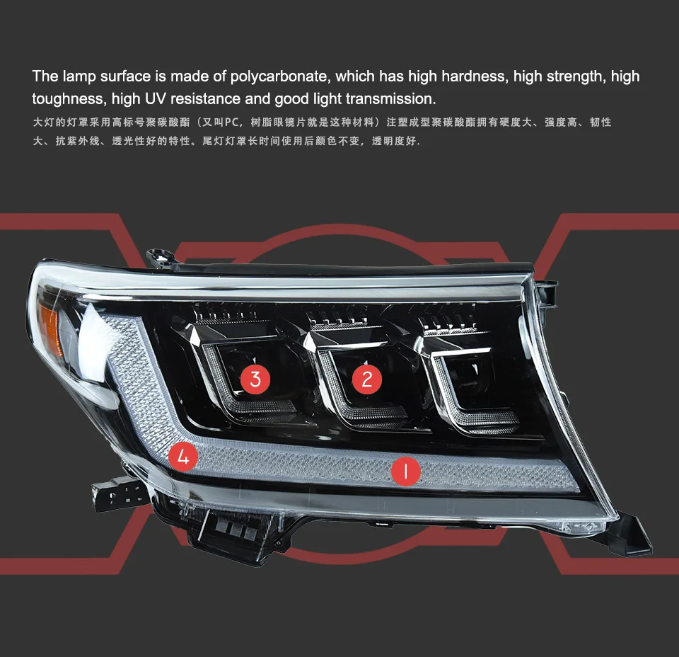 Toyota Land Cruiser Headlights 2008-2015 Lc200 Led Headlight Drl Led ...