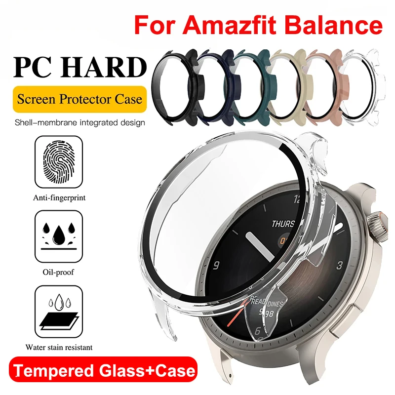 Tempered-Glass-Case-For-Amazfit-Balance-Smart-Watch-Protective-Bumper ...