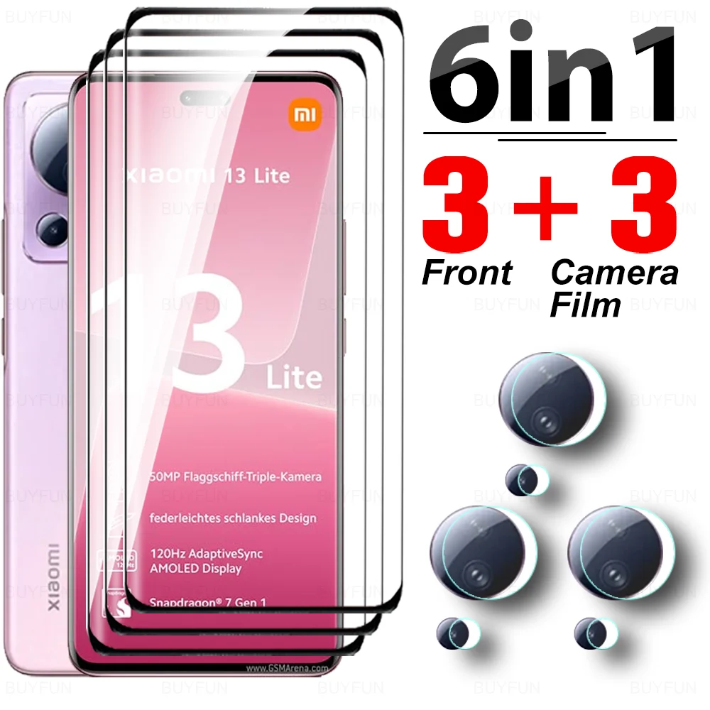 Protector-de-pantalla-para-Xiaomi-13-Lite-Mi13-Pro-Cuvred-vidrio-6-en-1 ...